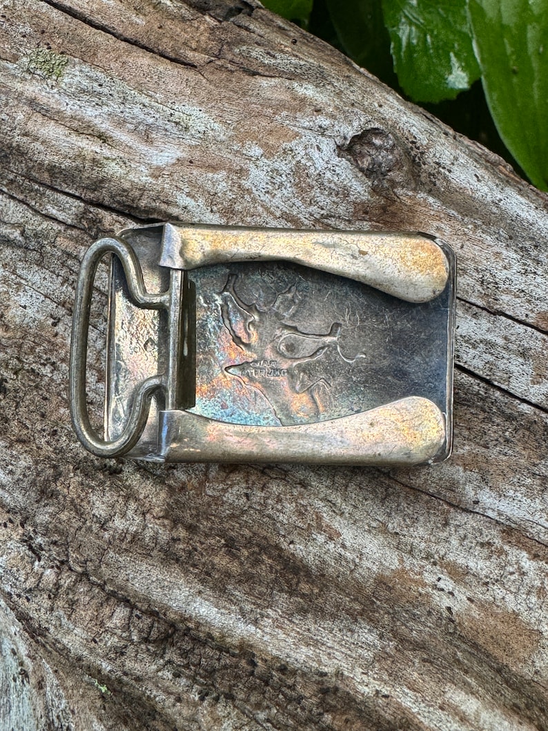 Vintage 1940s Siam Sterling Silver Belt Buckle - Etsy