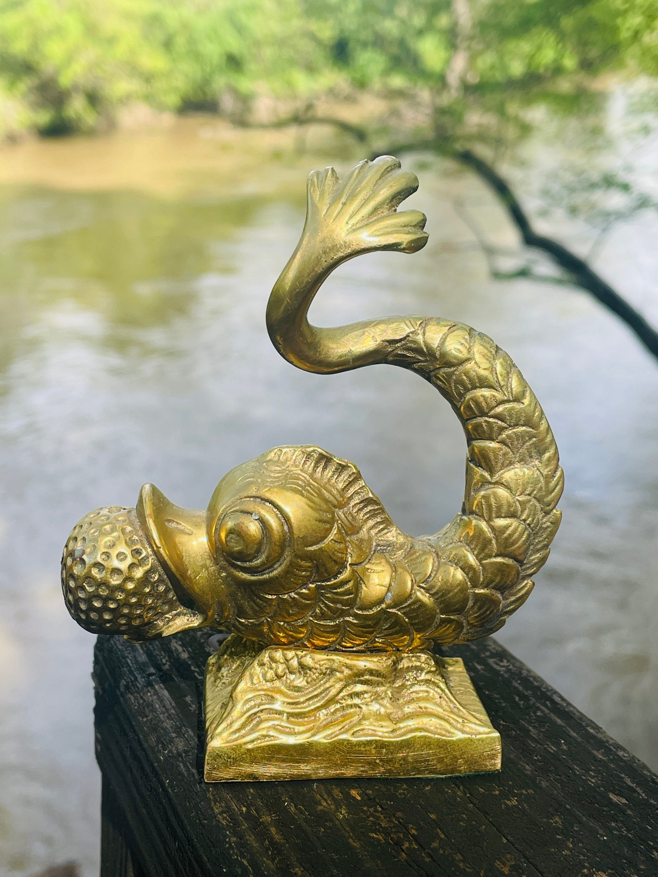 Mid Century Modern Brass Dolphin Fish, Koi Fish, Dragon Fish - Etsy