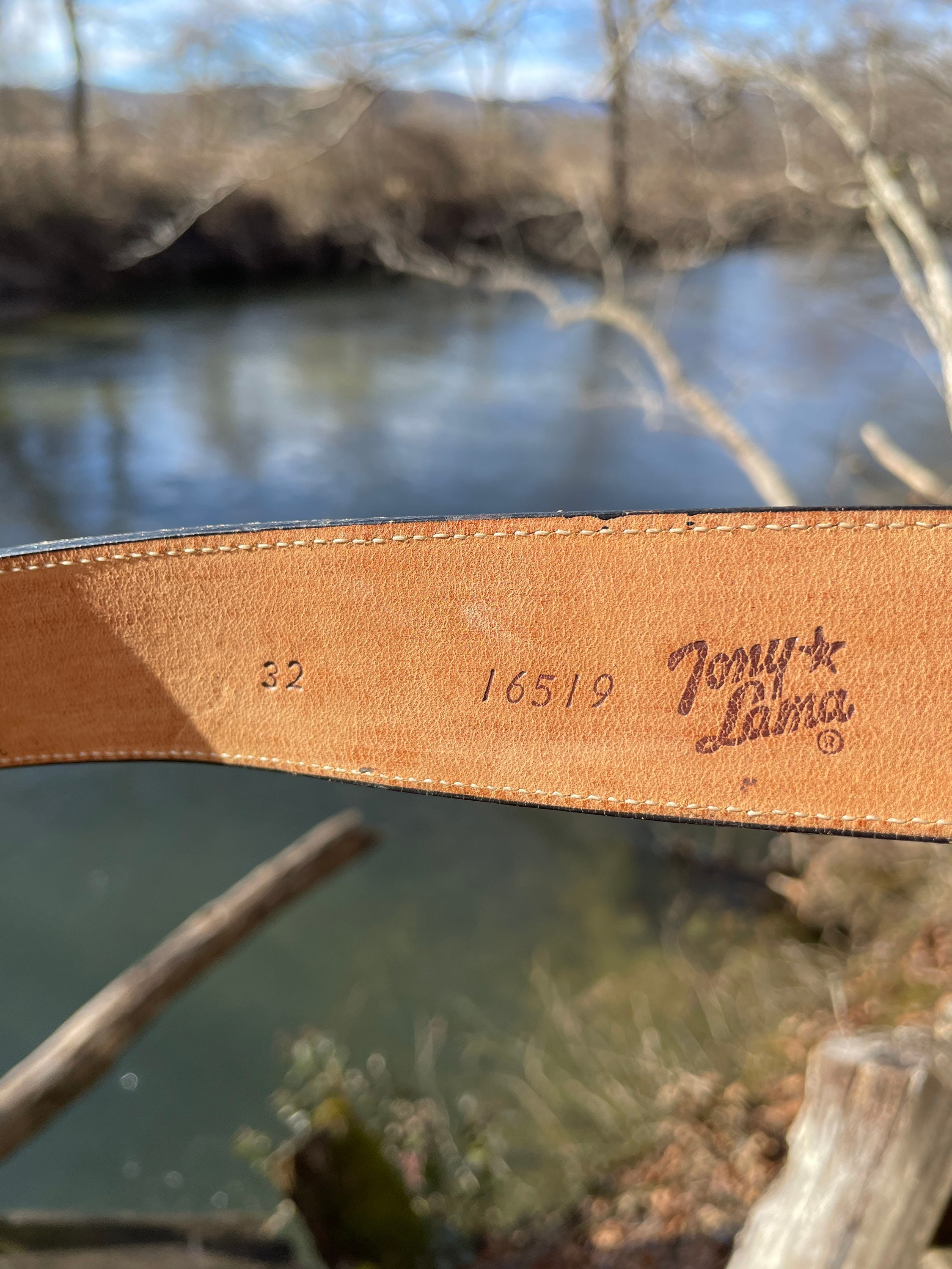 Vintage Tony Lama Leather Western Belt - Etsy