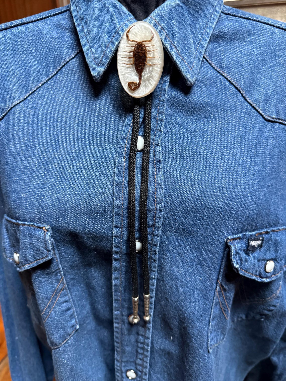 Western Bolo Tie With Scorpion on Rope - Etsy