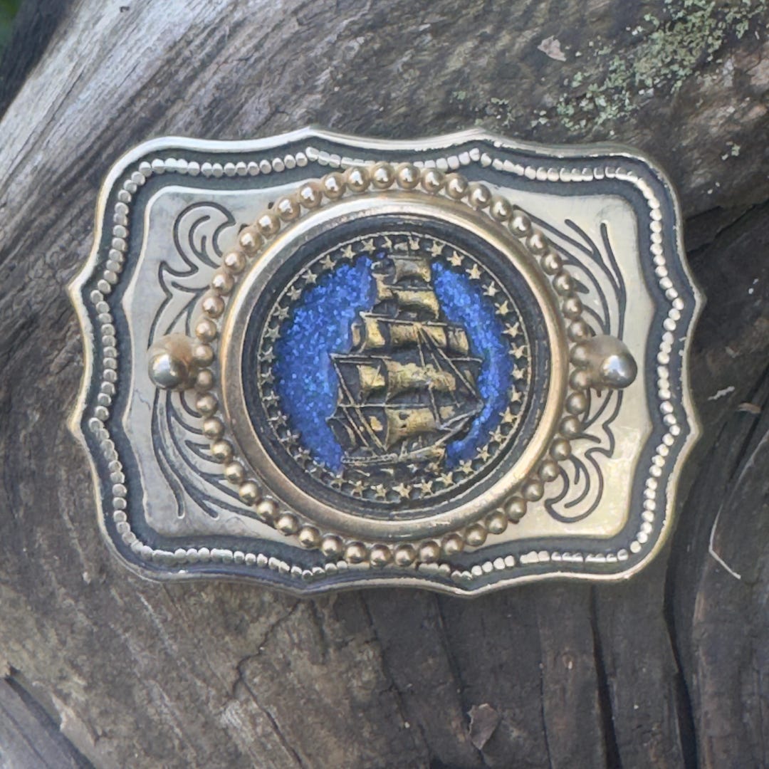 Vintage Sailboat Brass Belt Buckle, Ship Belt Buckle, Nautical Belt ...
