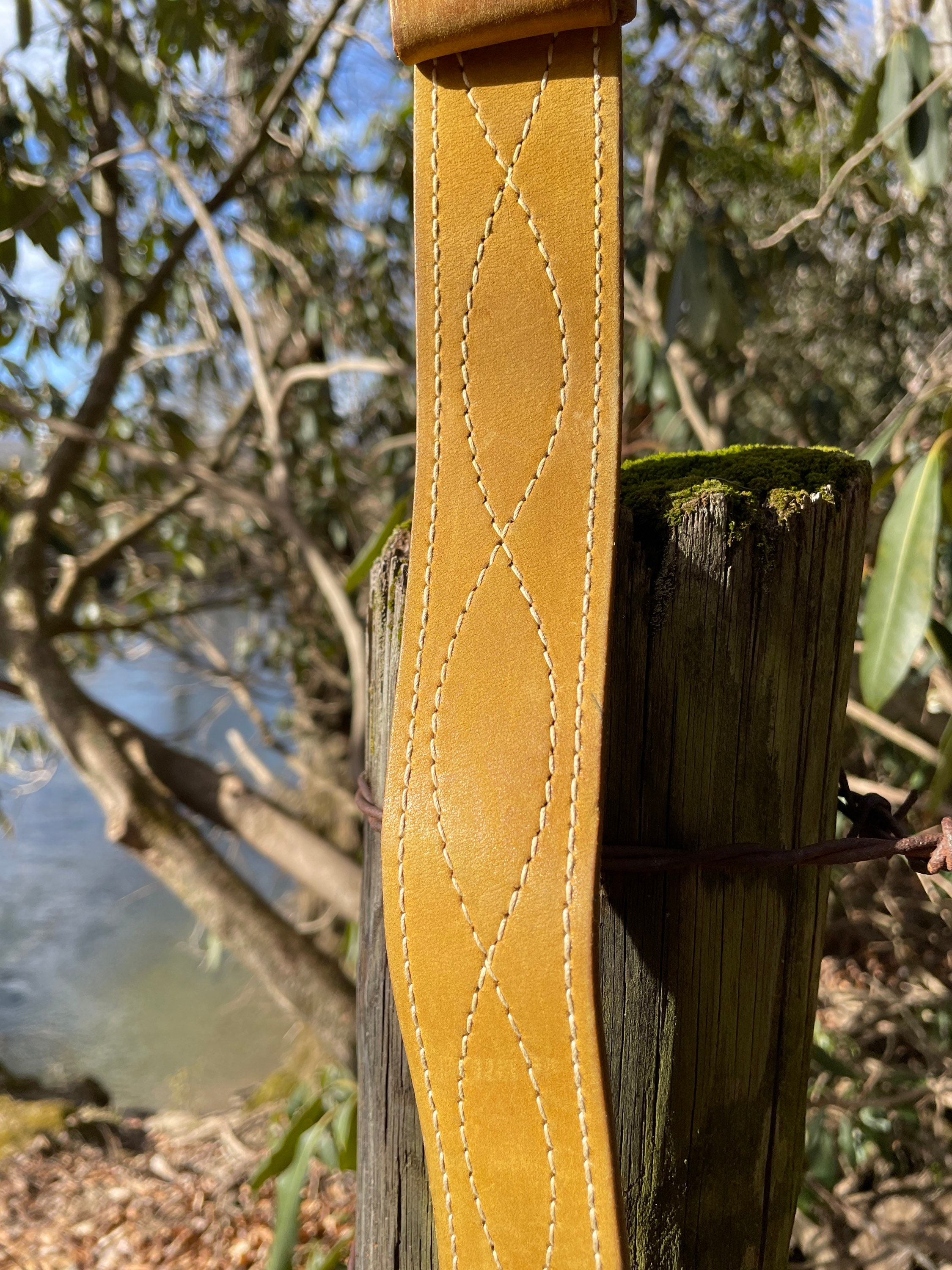 Vintage Saddle Stitched Figure 8 Leather Belt - Etsy