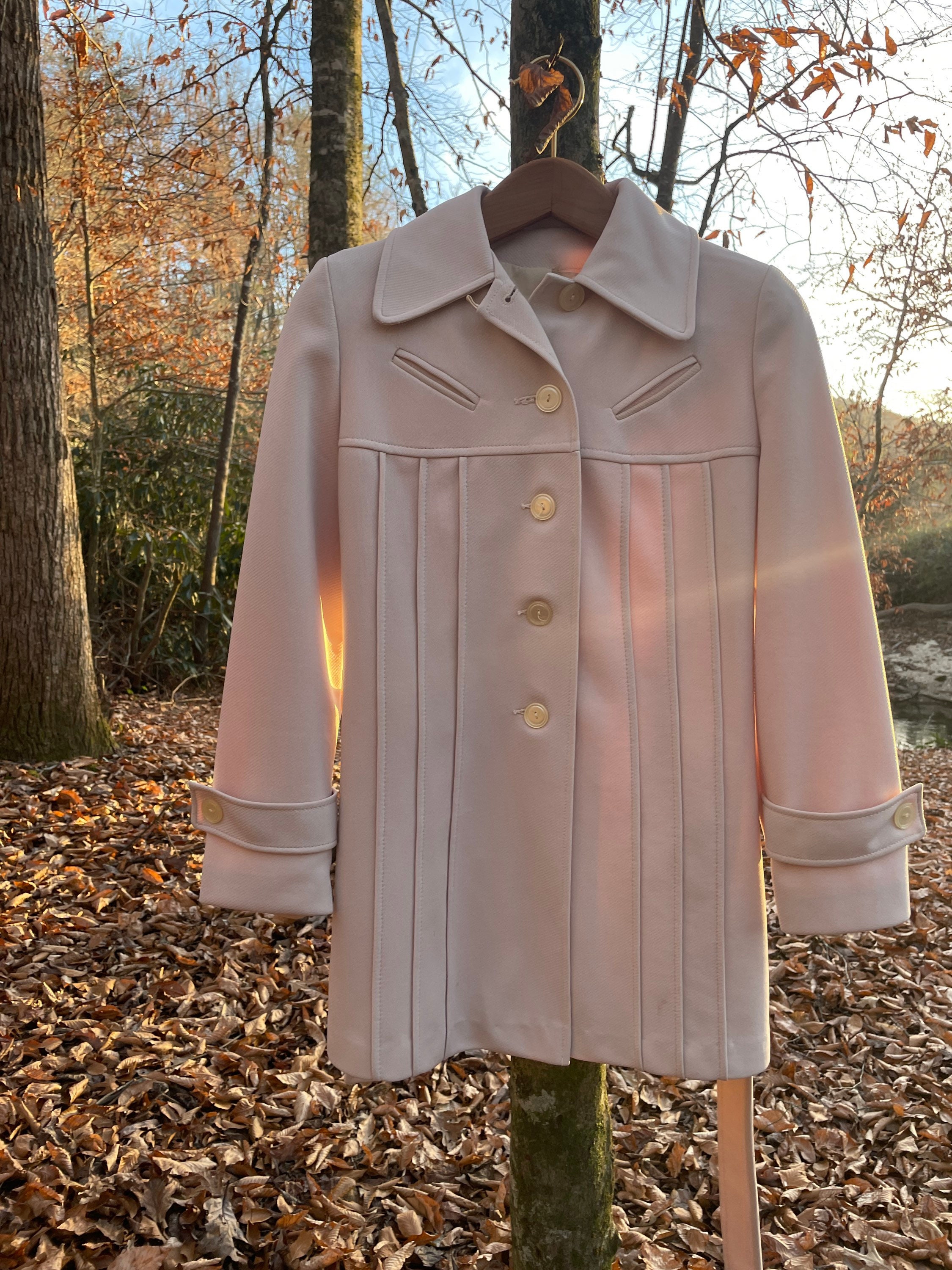 Vintage 70s Western Style Cream Pea Coat - Etsy