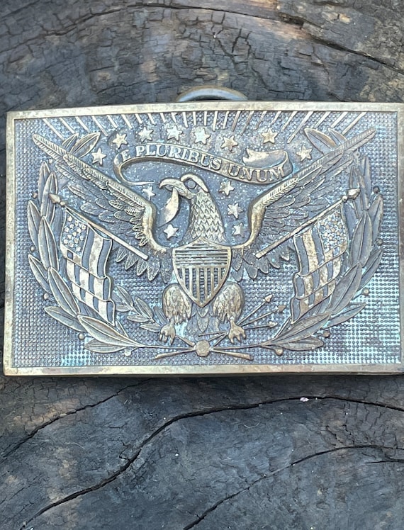 vintage belt buckle military - Gem
