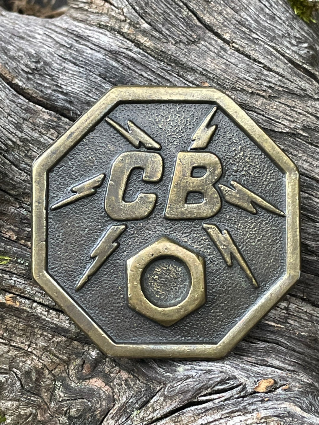 Vintage Brass CB Belt Buckle - Etsy