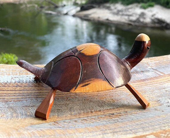 Handmade Wooden Turtle Figurine - Etsy