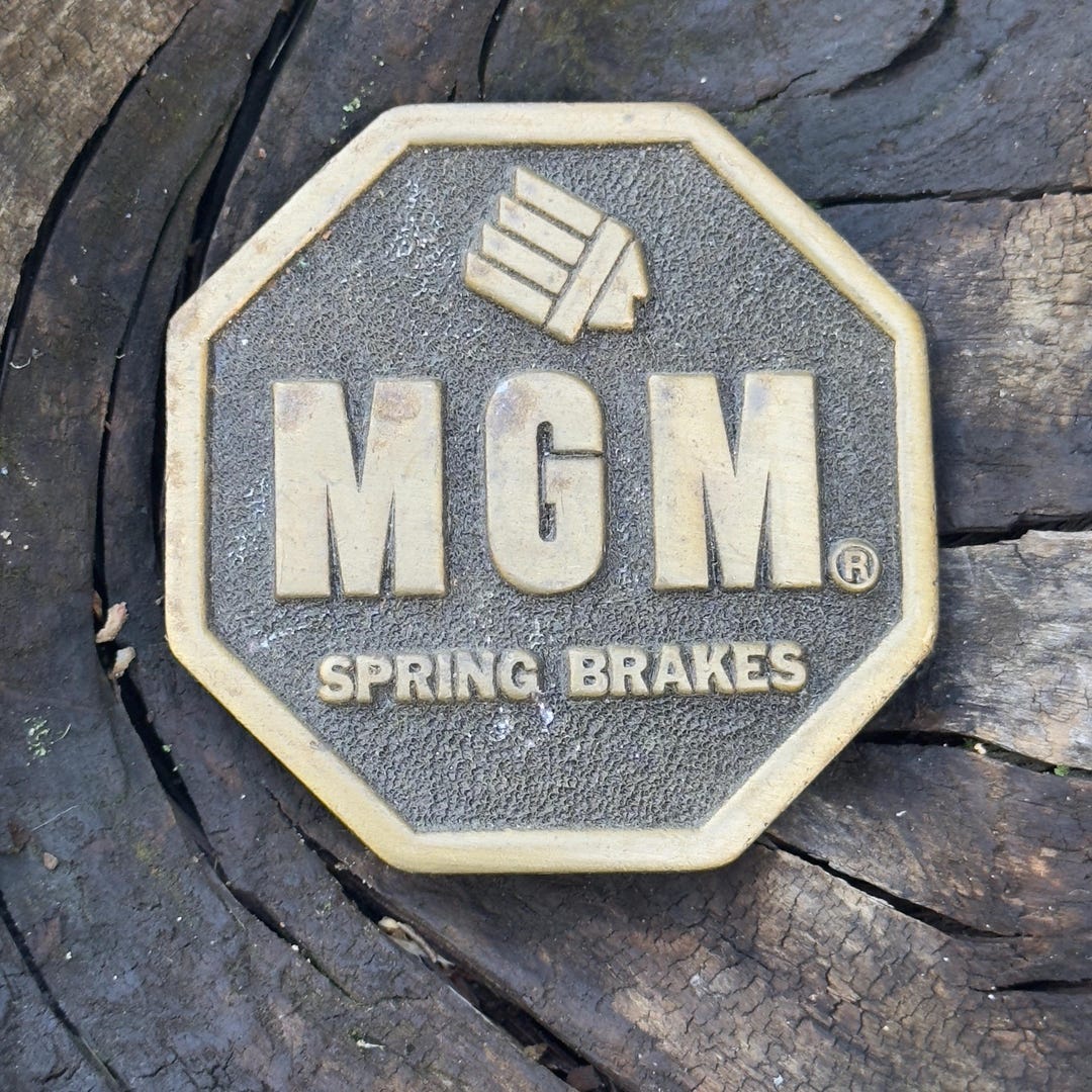 Vintage MGM Spring Brakes Brass Belt Buckle - Etsy
