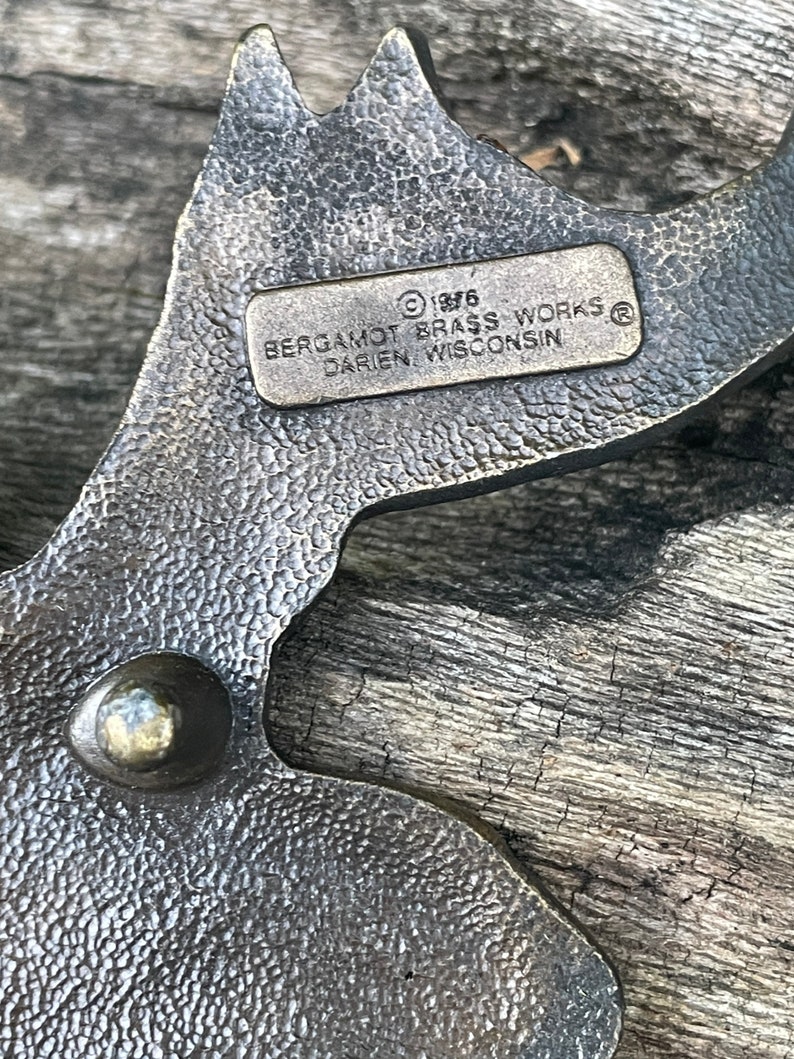 Vintage 70s Moose Brass Belt Buckle - Etsy