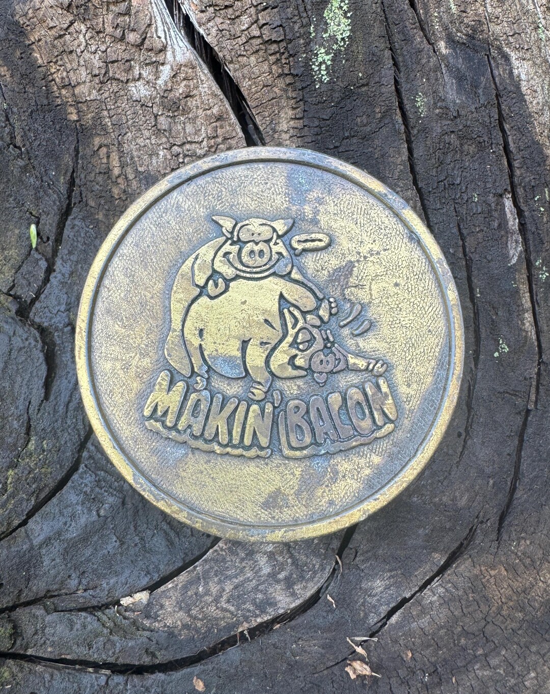 Vintage Brass Pig Belt Buckle: Makin’ Bacon - Etsy