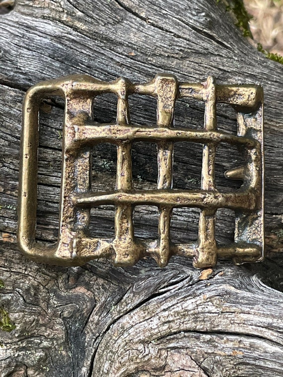 belt buckle vintage brass - Gem