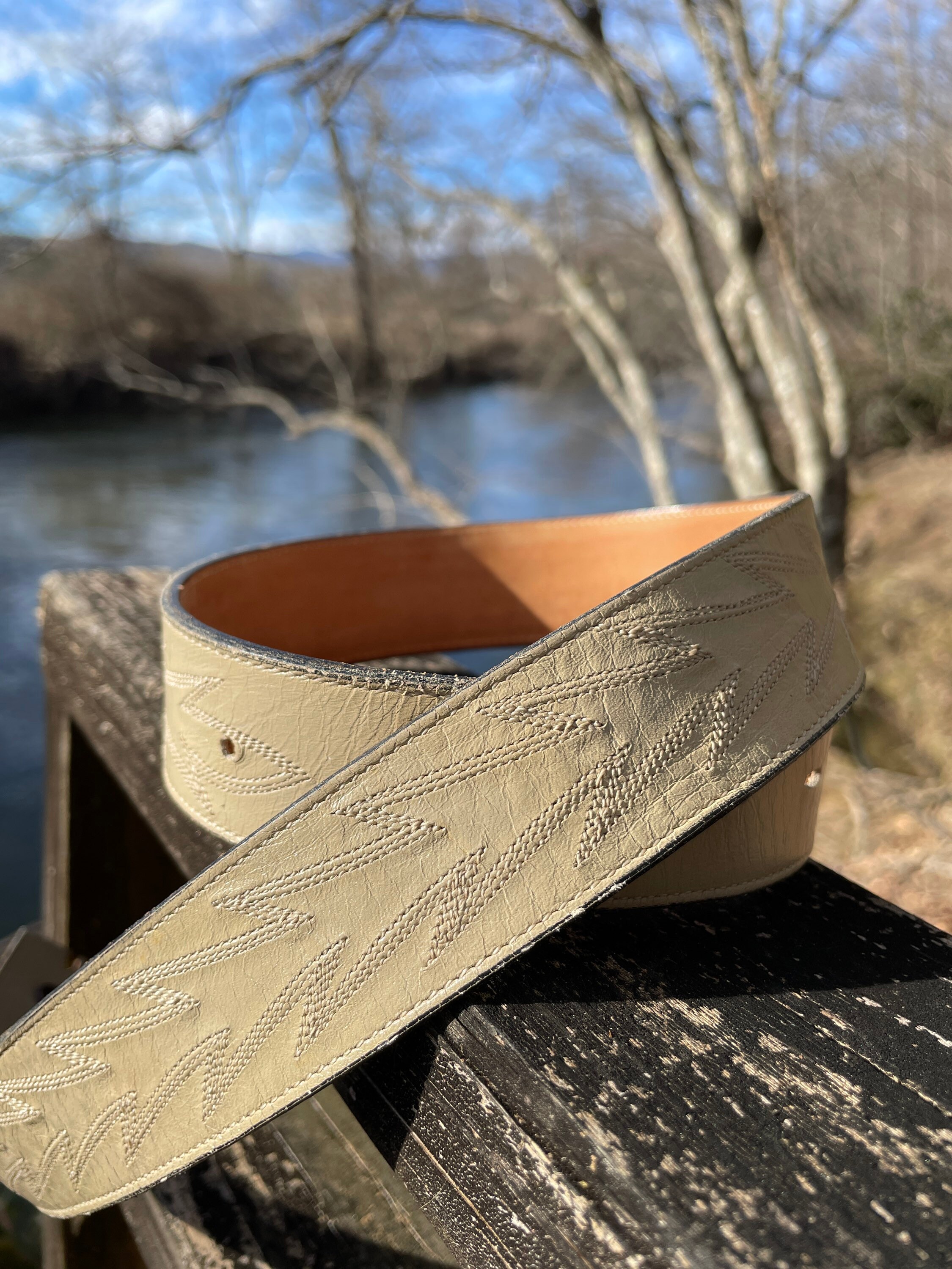 Vintage Tony Lama Leather Western Belt - Etsy