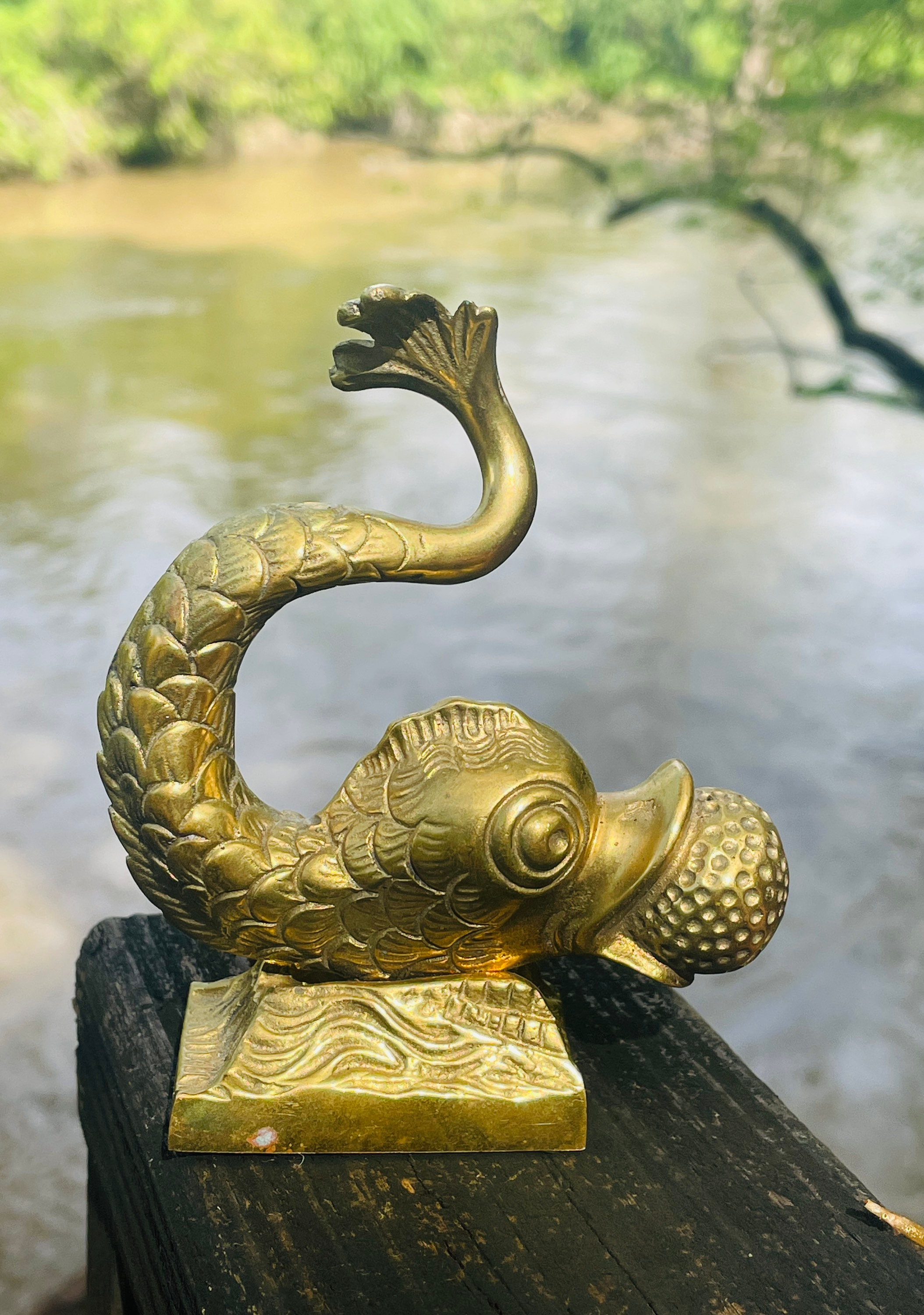 Mid Century Modern Brass Dolphin Fish, Koi Fish, Dragon Fish - Etsy