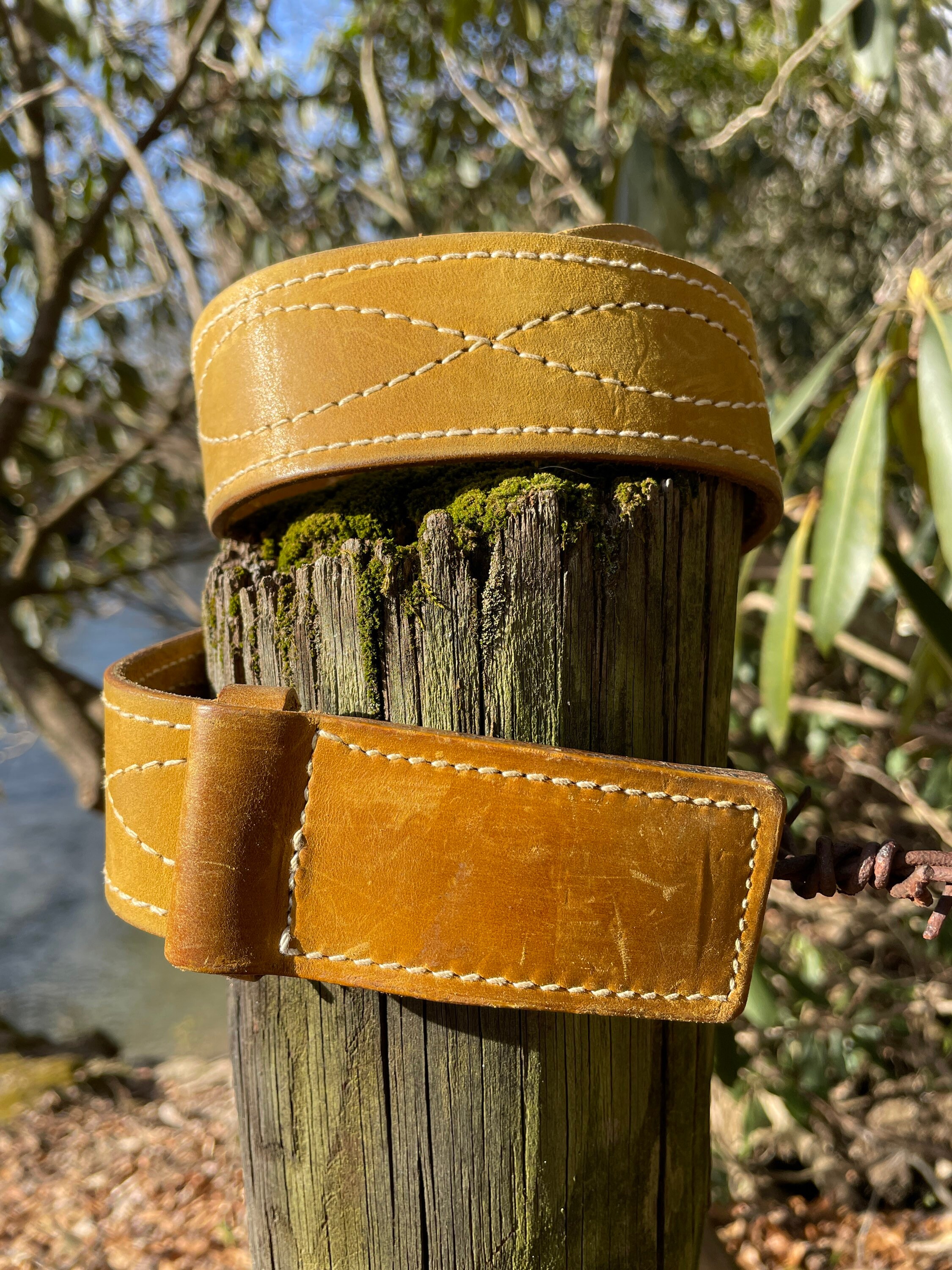 Vintage Saddle Stitched Figure 8 Leather Belt - Etsy