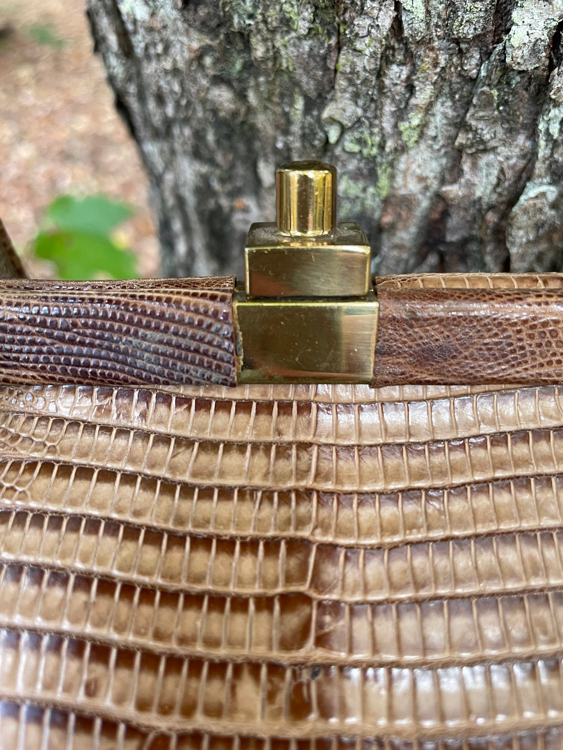 Vintage Bellestone Reptile Skin Handbag - Etsy