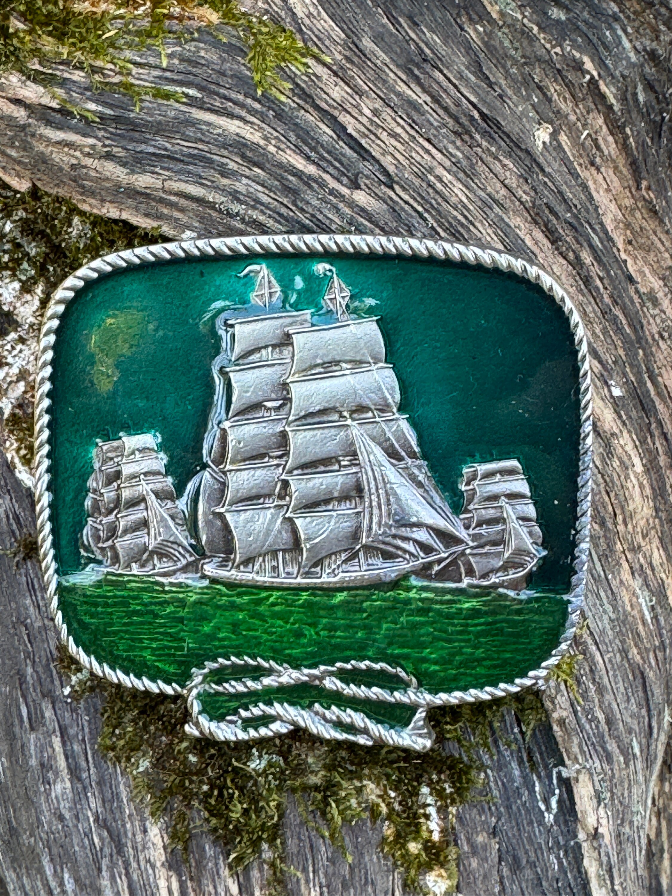 Vintage Ship Belt Buckle - Etsy
