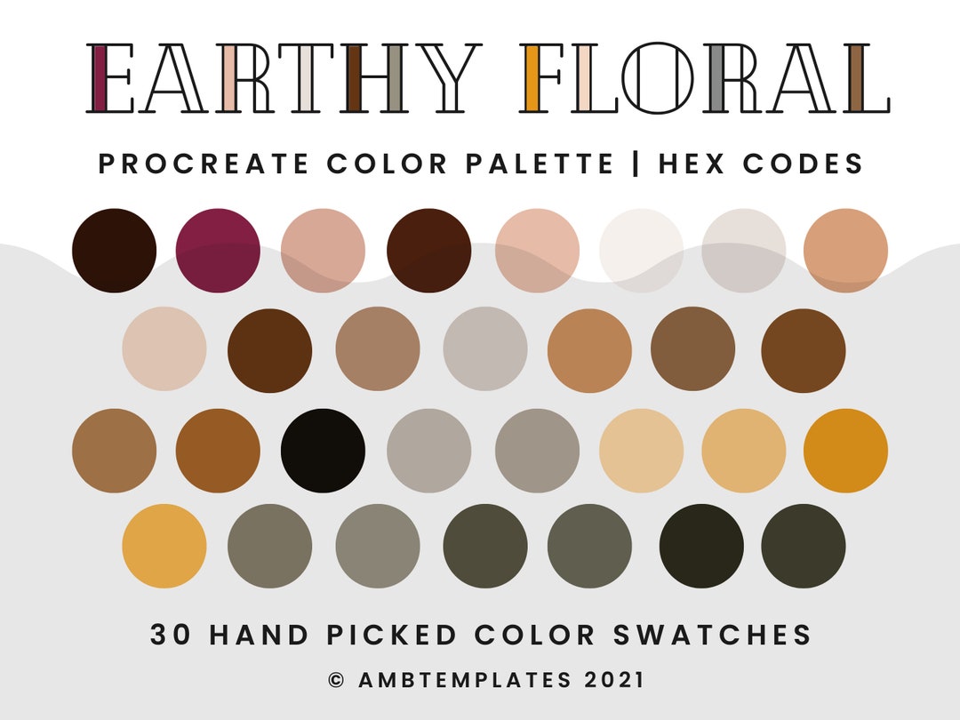 Earthy And Neutral Procreate Color Palette Color Swatches Atelier