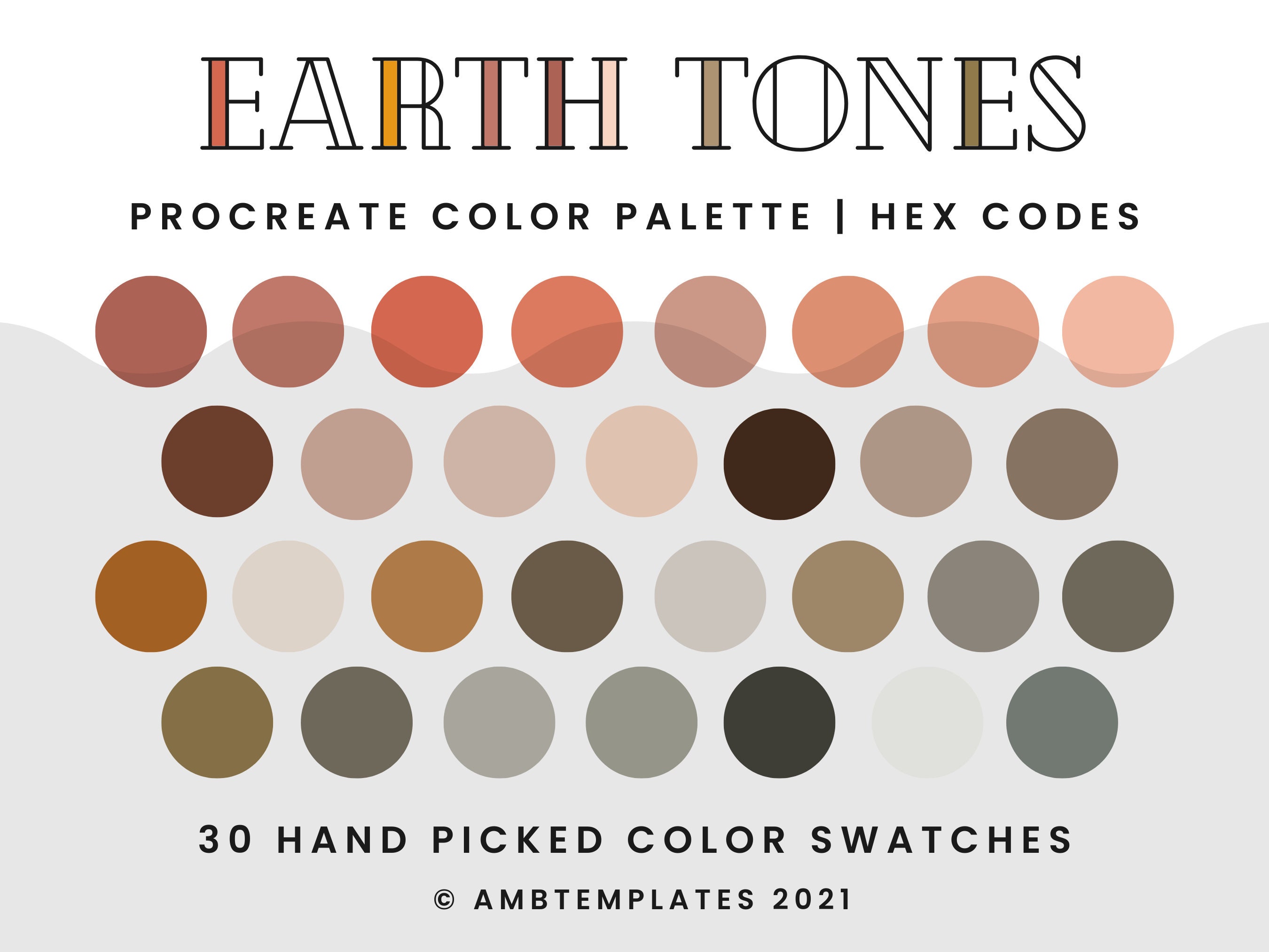Earth Tones Procreate Color Palette Color Swatches Ipad - Etsy Australia