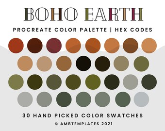 Procreate Boho Color Palette - Etsy