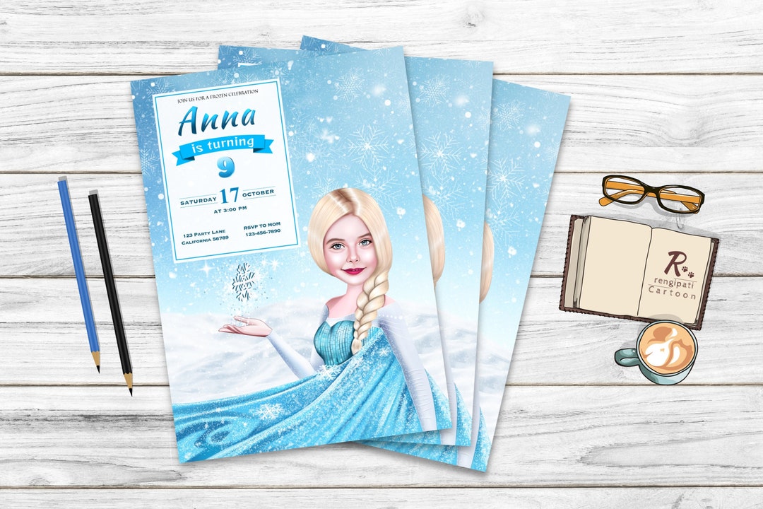 Custom Princess Elsa/anna Birthday Invitation Card, Frozen Birthday ...
