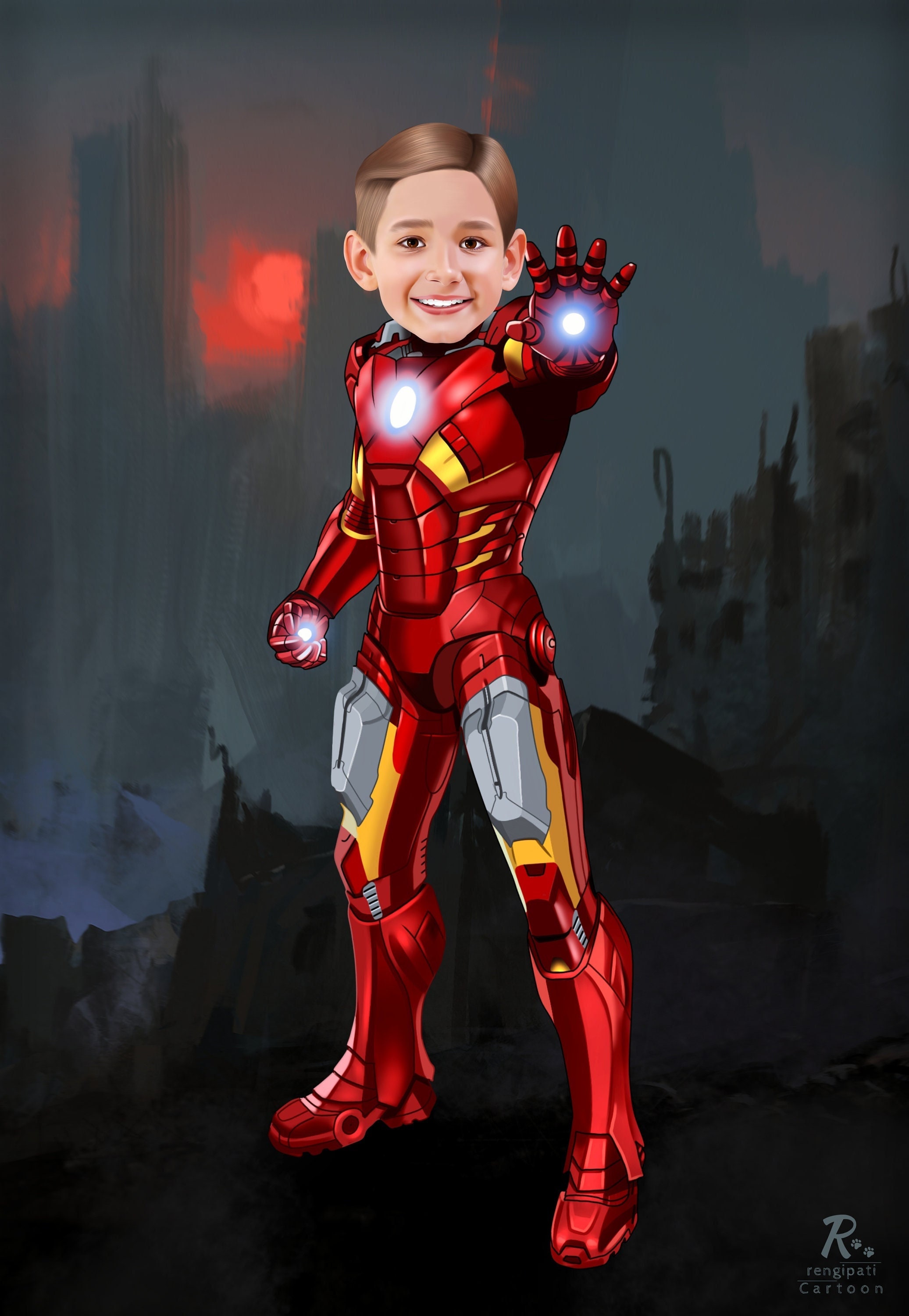 Buy Christmas Day Gifts Custom Iron Man Portrait Caricature Gift Personalized Iron Man Cartoon Gift Superhero Portrait Gift Ironman Card Online in India Etsy