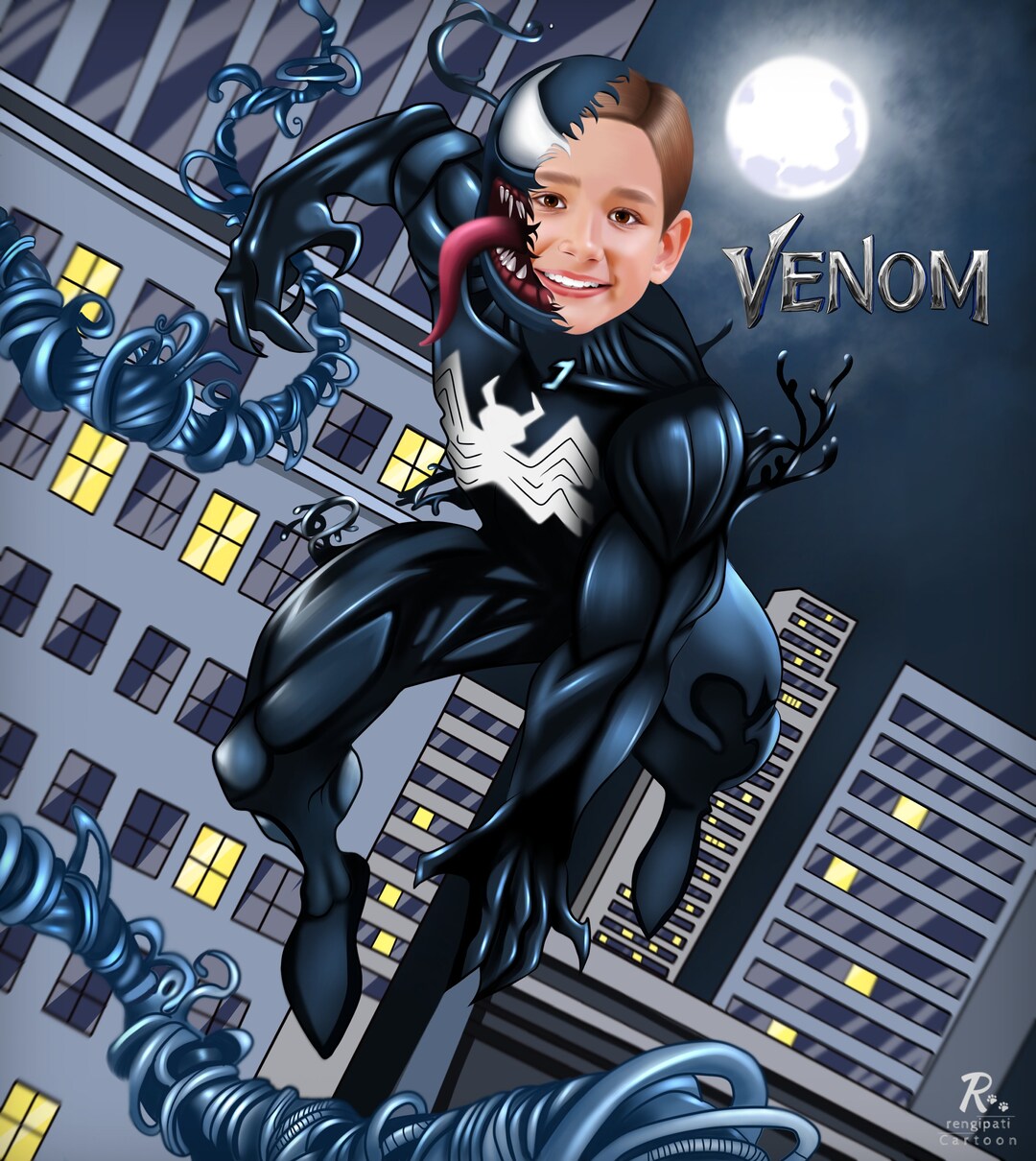 Father Day Gifts, Custom Venom Portrait Poster Birthday Invitation ...