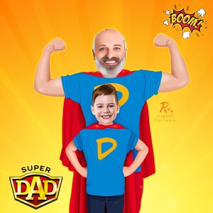 Fathers Day Gift, Custom Father-son Superhero Portrait Gift, Superhero ...