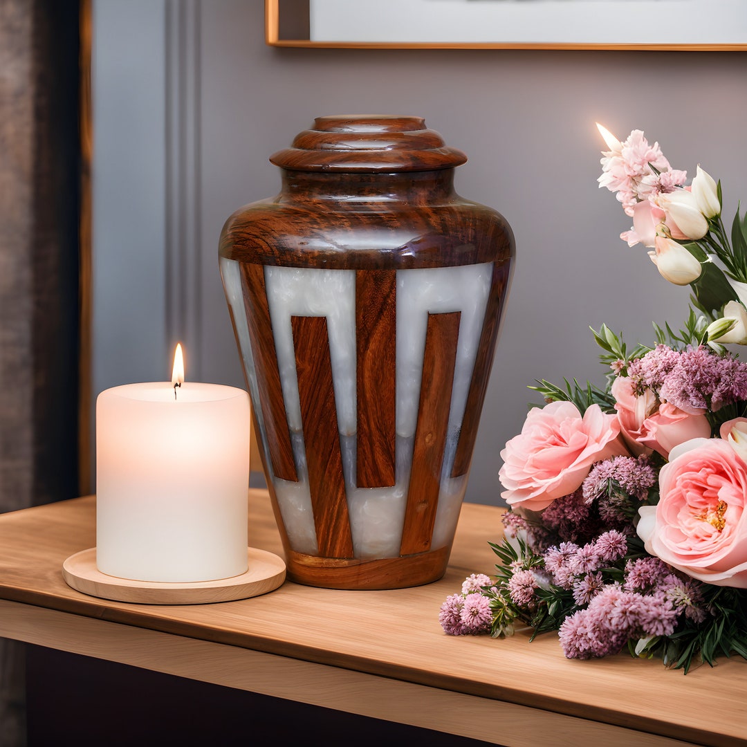 Rosewood Best Urn for Human Ashes Large Wooden Urn for Cremation Adult ...