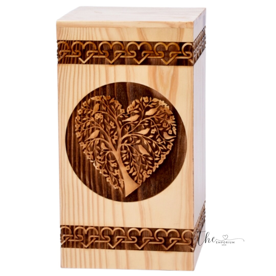 Wooden Beautiful Urn Box Heart Box for Your Loving One - Etsy