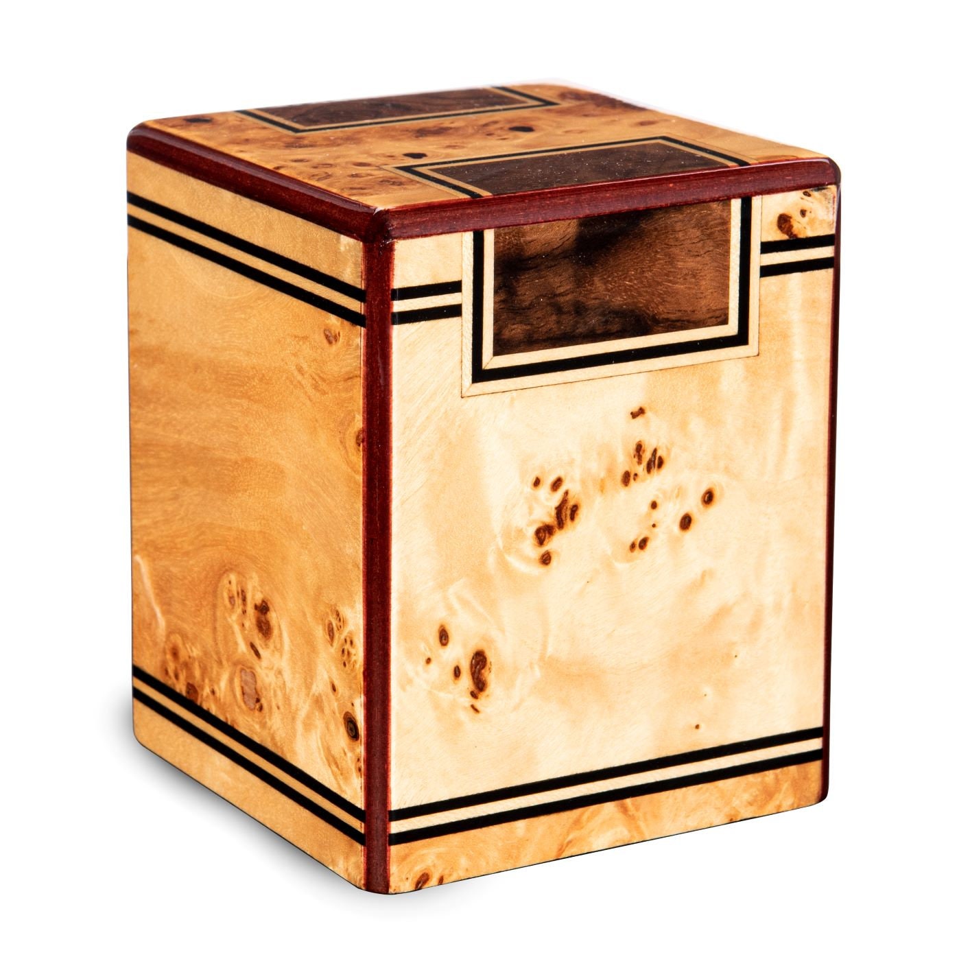 Maple Burl Wood Cremation Urn: Large Adult Urn With Walnut Inlays - Etsy