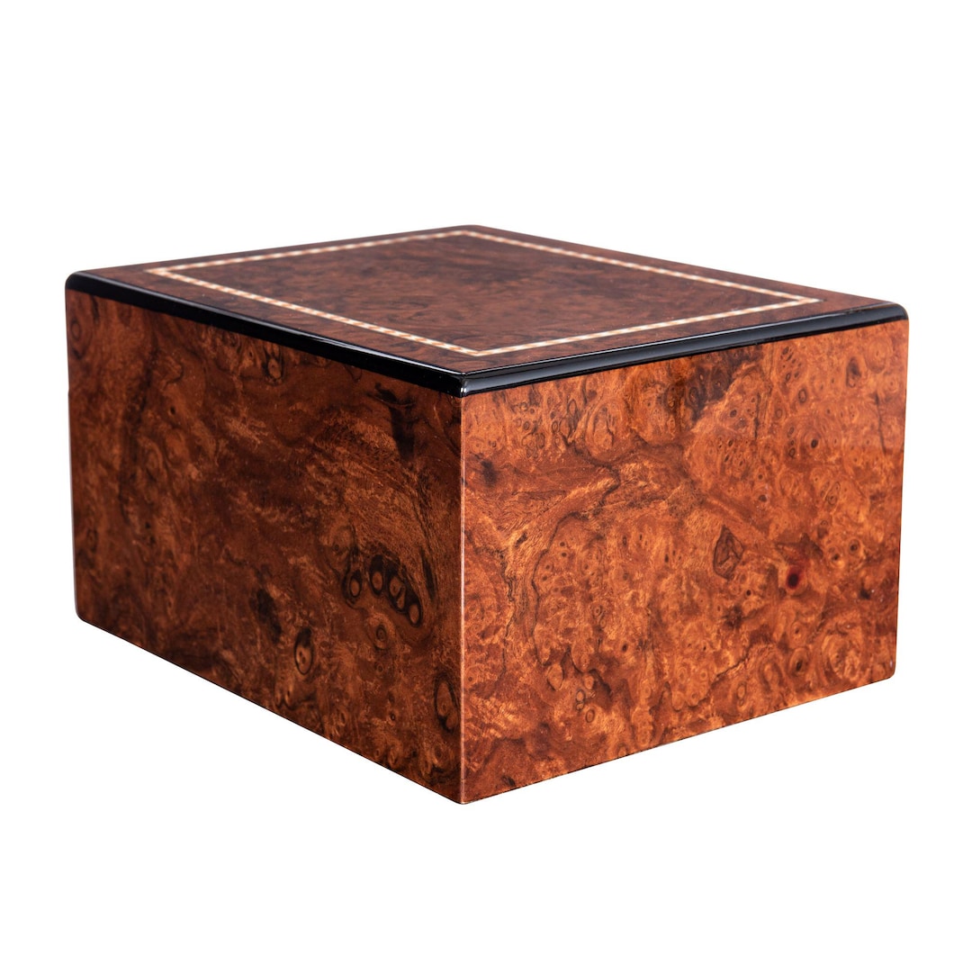 Walnut & Burl Wooden Urn for Human Ashes Full Size-memorial Keepsake ...