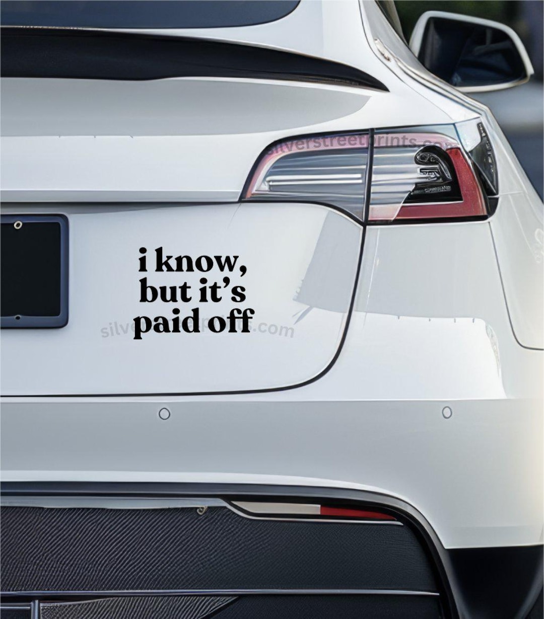 I Know, but It's Paid off Vinyl Window Decal, Electric Car Bumper ...