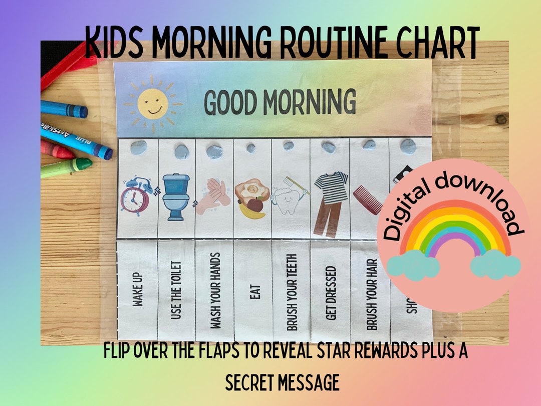 Kids Morning Routine Chart Preschool Tools Visual Morning - Etsy UK