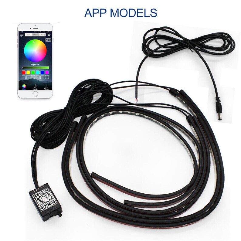Car Interior RGB LED Strip Underbody Under Glow Light Kit App - Etsy