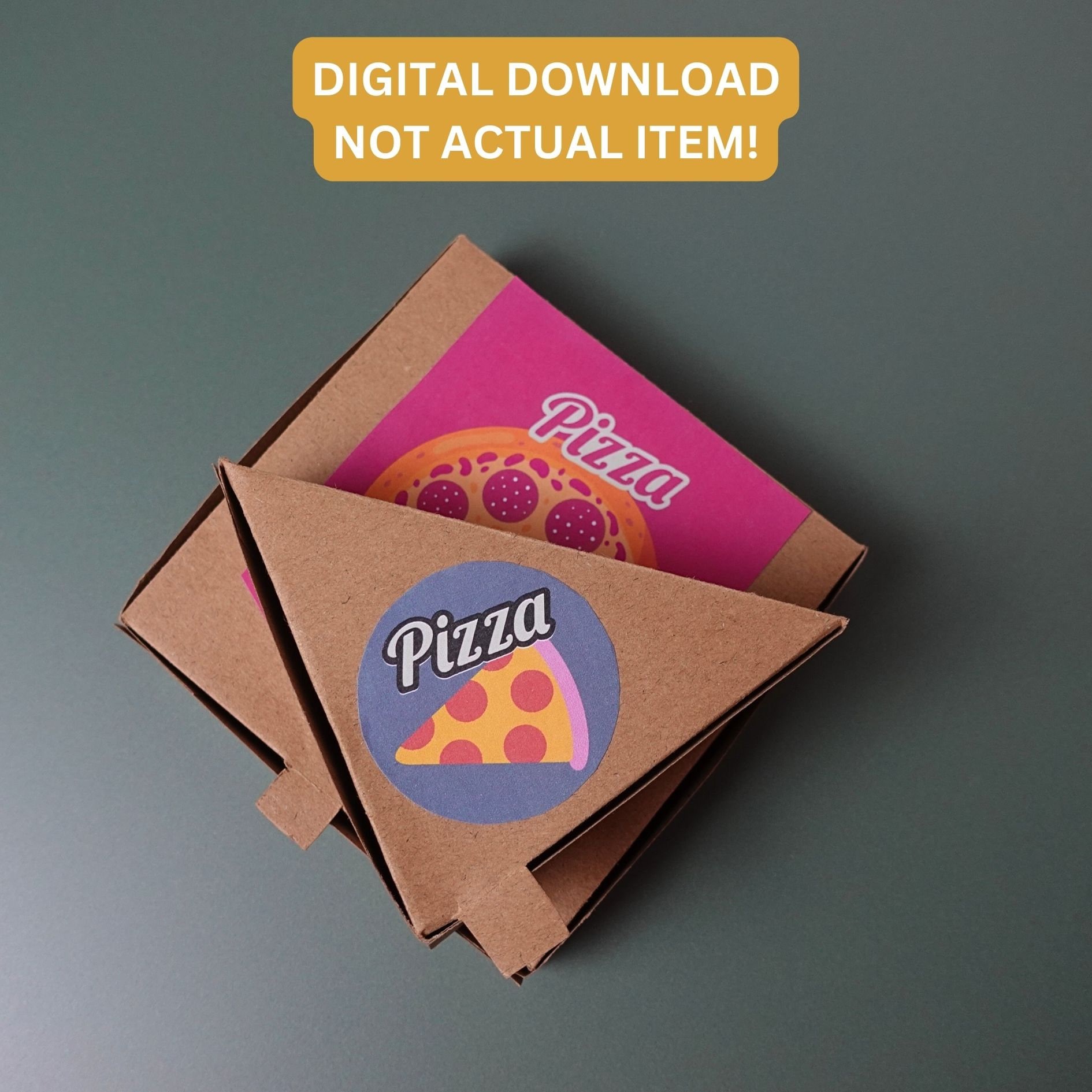 Mini Pizza Box Template: Square & Triangle (PDF Pattern) - Etsy