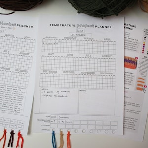 Crochet/knitting Temperature Blanket Planner & 4 Simple CROCHET Pattern ...
