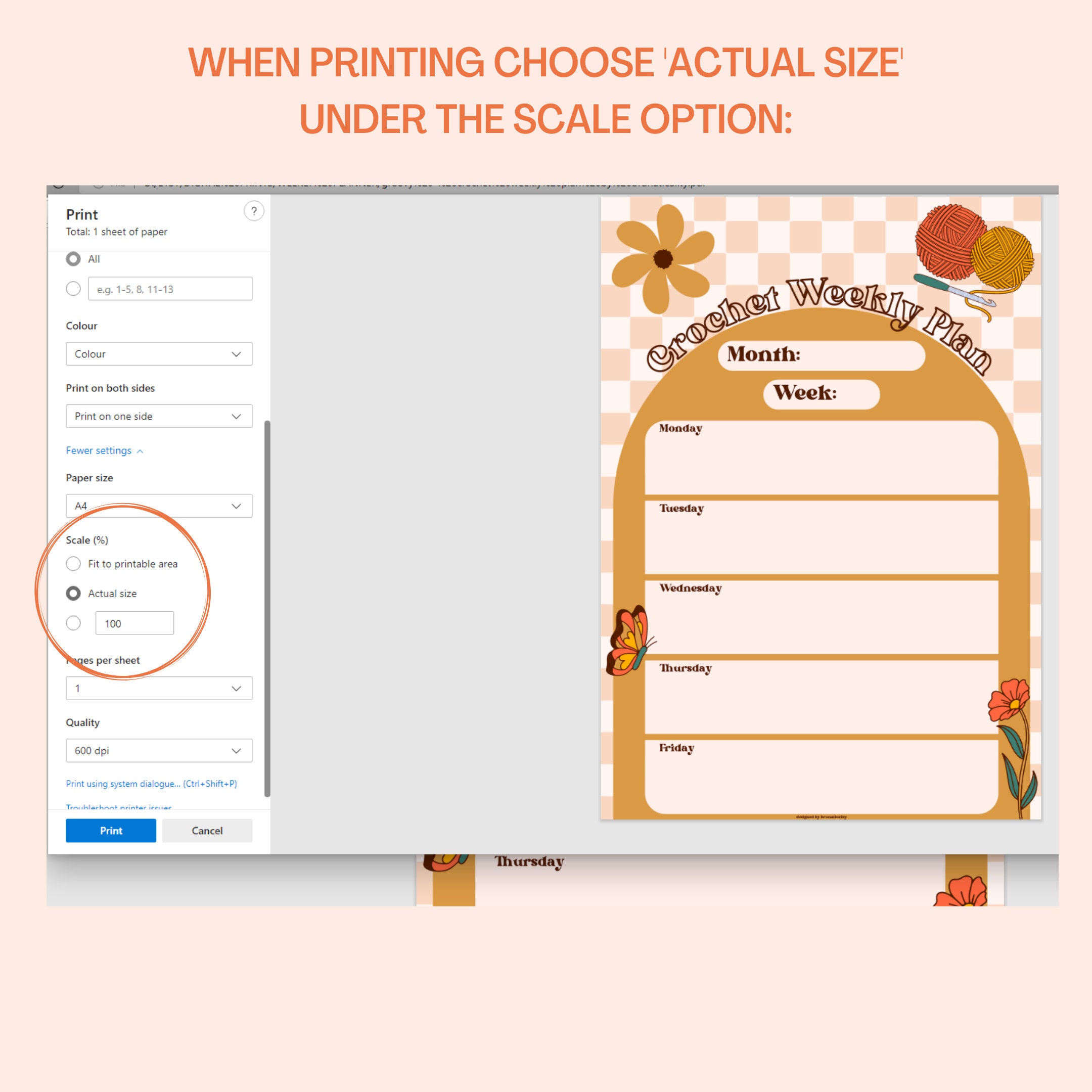 Groovy Printable Crochet Weekly Planner Weekly Planner - Etsy