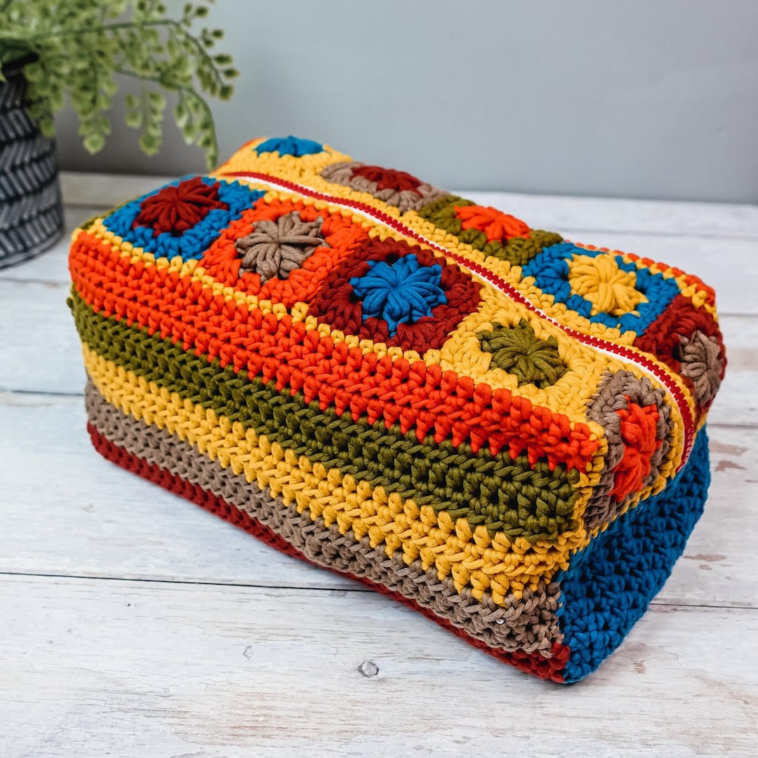 Crochet Makeup Bag Pattern: Auburn Granny Square Design (PDF Pattern ...