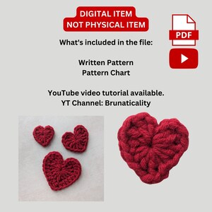 Crochet Heart Pattern: 3 Sizes, Beginner Friendly (PDF Pattern) - Etsy