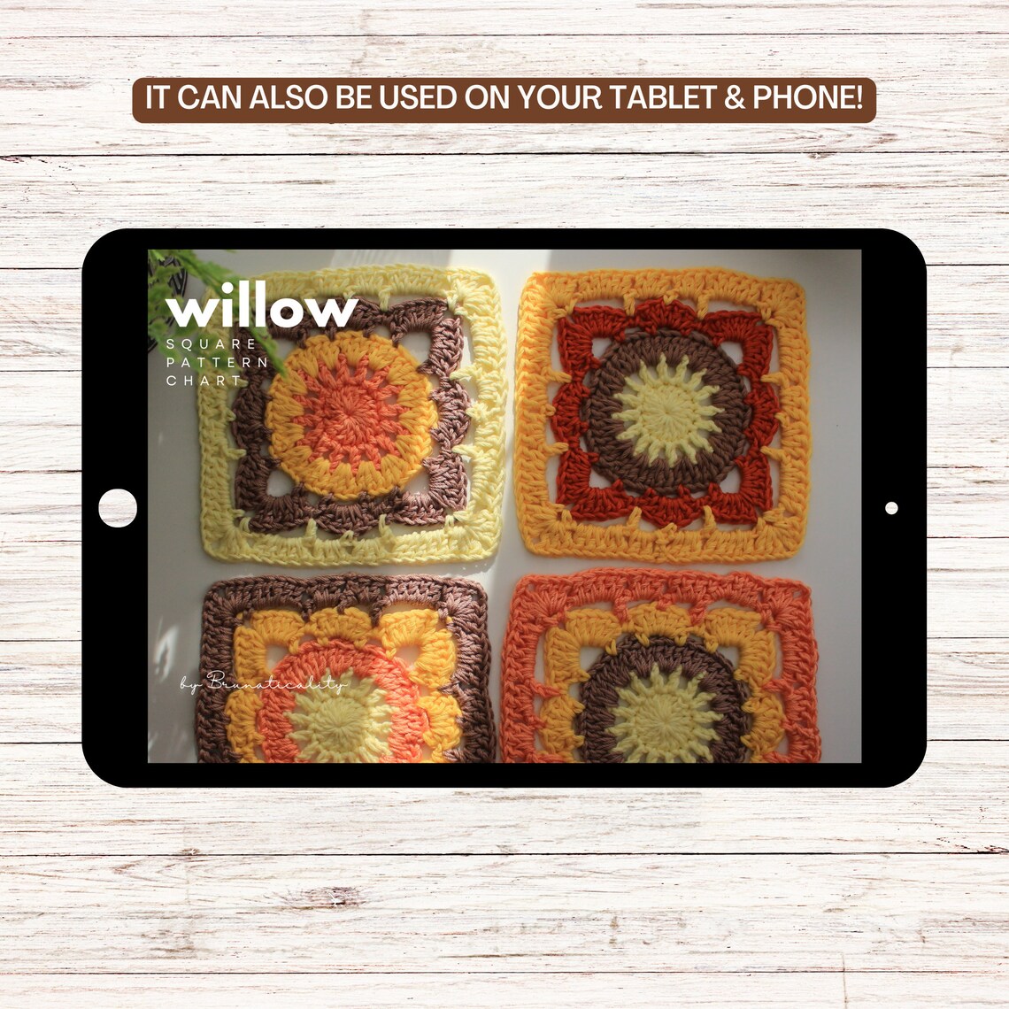 Willow Square Crochet Chart: Easy Beginner Pattern (PDF Digital ...