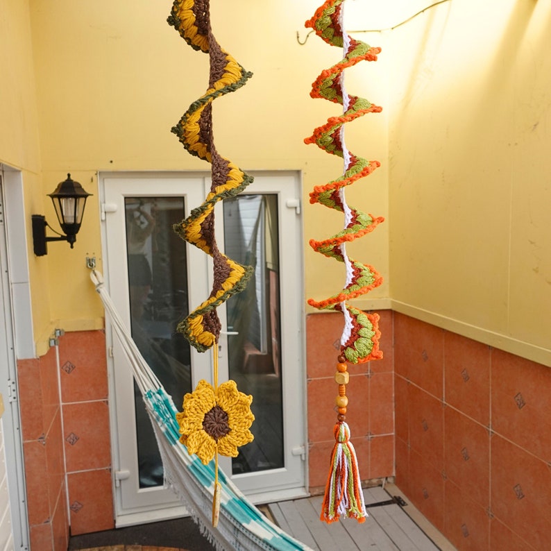 Crochet Sunflower Wind Spinner Pattern: Easy Chime DIY (PDF Pattern) - Etsy