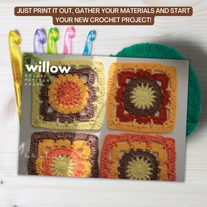 Willow Square Crochet Chart: Easy Beginner Pattern (PDF Digital ...