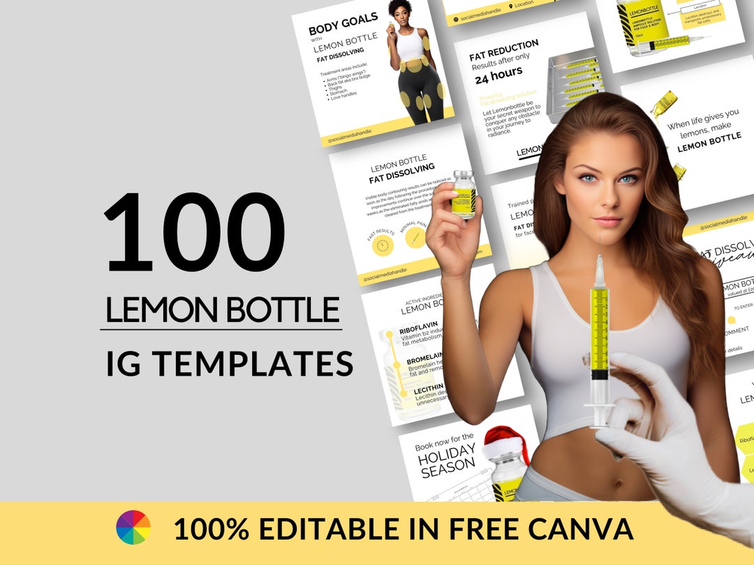 LEMON BOTTLE Fat Dissolving Social Media Templates / Lemon Bottle Post ...