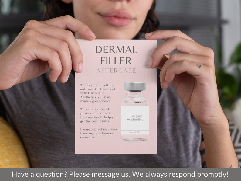 PINK Filler and Botox Aftercare Card Pack / Aesthetics Aftercare Card ...