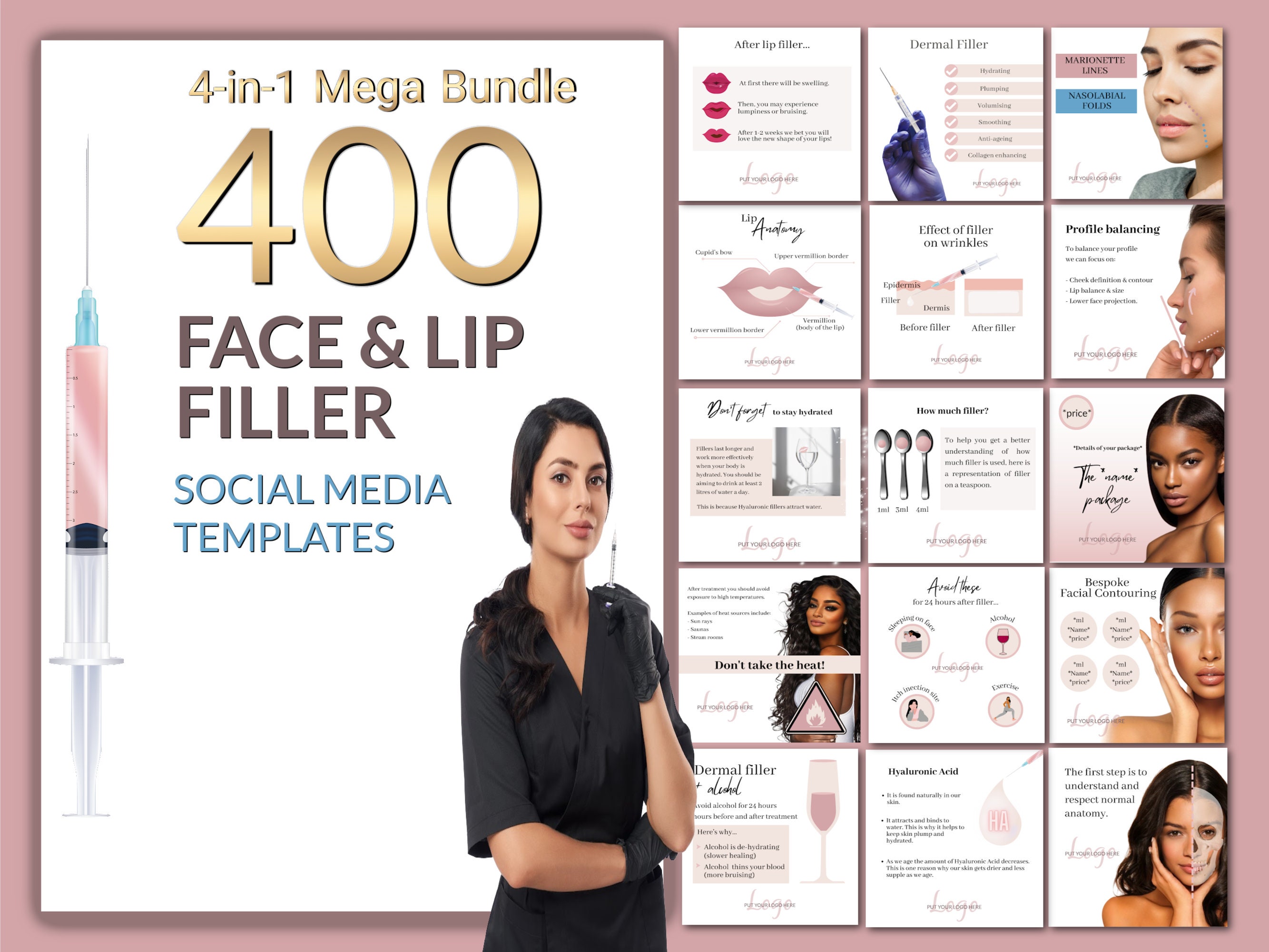 400 Nurse Injector Templates Lip Filler Instagram Posts for Social ...
