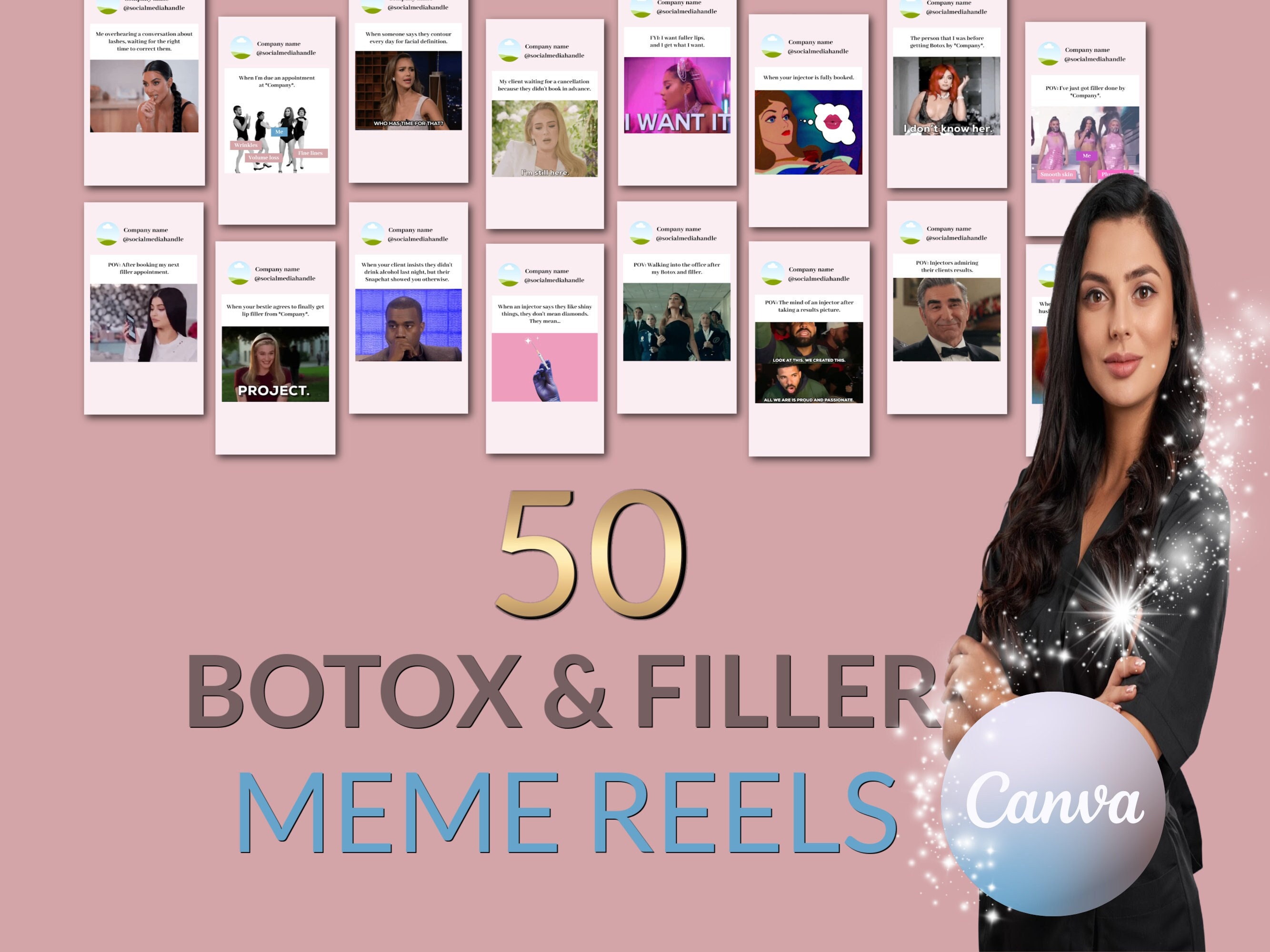 50 Botox and Filler Meme Medspa Reels Lip Filler Reels - Etsy