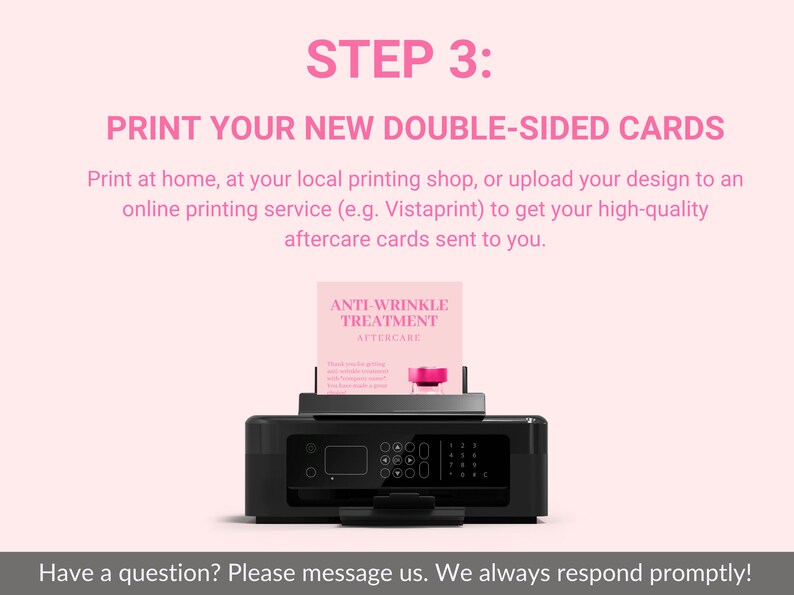 PINK Filler and Botox Aftercare Card Pack / Aesthetics - Etsy