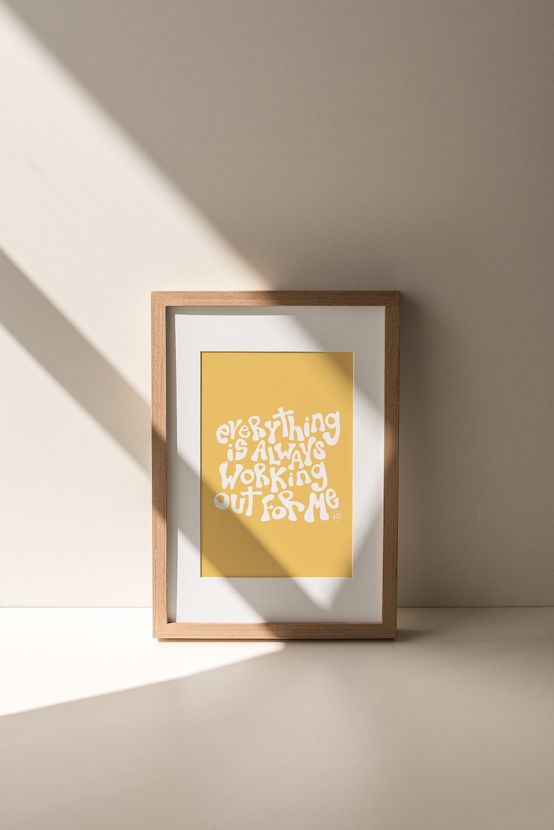 YELLOW Positive Affirmation Art Print - Digital Download Wall Art ...
