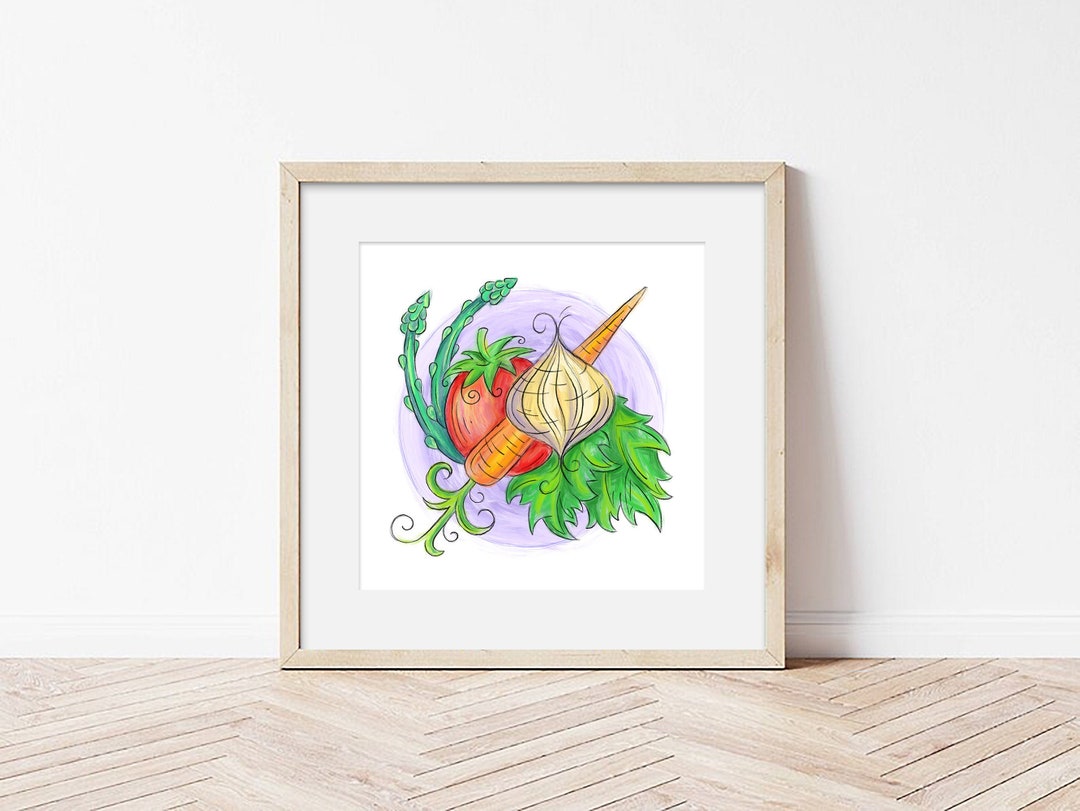 Vegetable Printable, Veggies Art Print, Kitchen Art, Vegetable Art ...