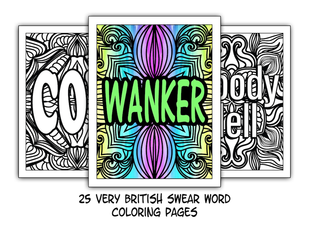British Swear Word Coloring Pages: Adult Mandala Designs (instant ...