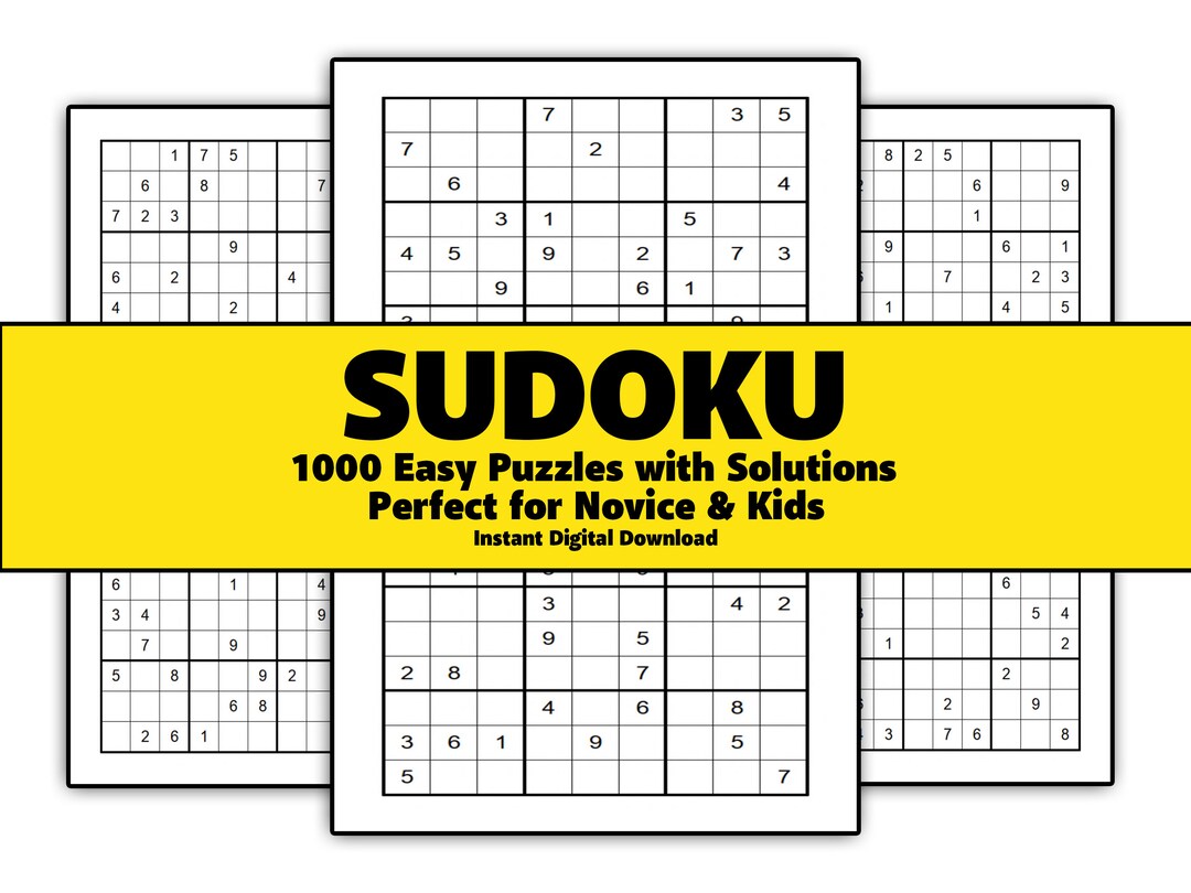 Sudoku Puzzles - 1000 Fully Printable Digital Sudoku Puzzles- Medium to ...